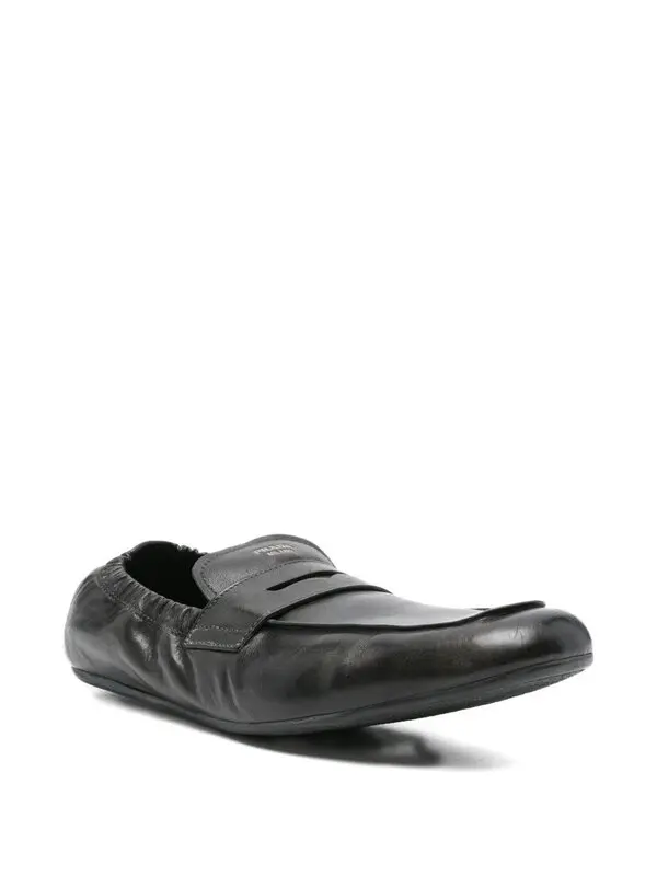 Prada Shuffle Leather Loafers - Black