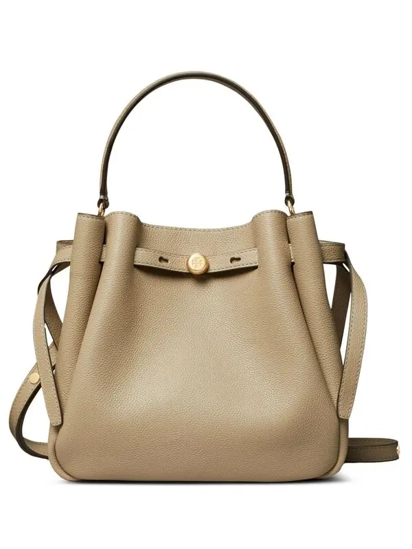 Tory Burch Romy Leather Bucket Bag - Grey