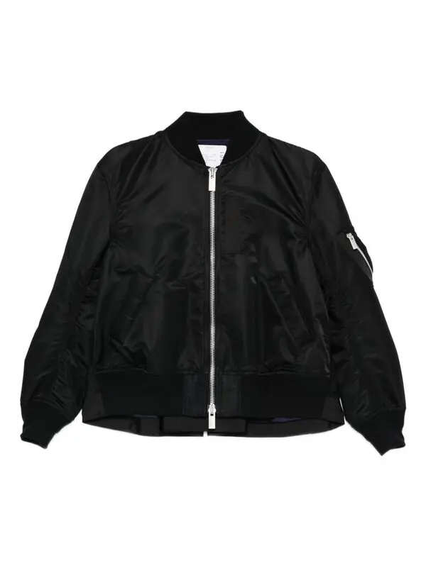 Sacai Nylon Bomber Jacket With Sleeve Zip Pockets