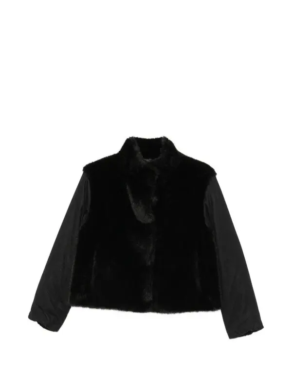 Herno Faux Fur Blouson Jacket With High Neck