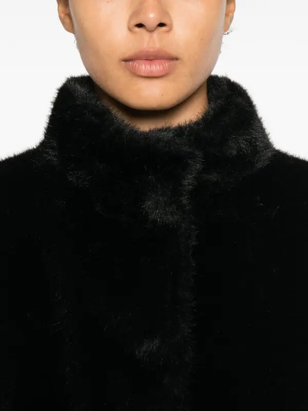 Herno Faux Fur Blouson Jacket With High Neck