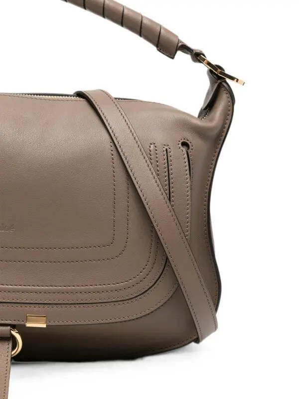 Chloé Marcie Small Leather Shoulder Bag - Grey