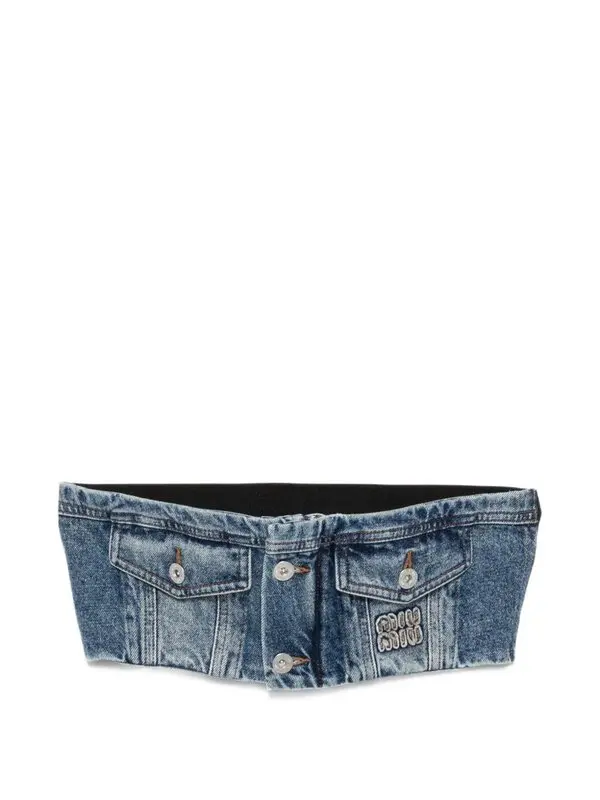 Miu Miu Denim Strapless Top