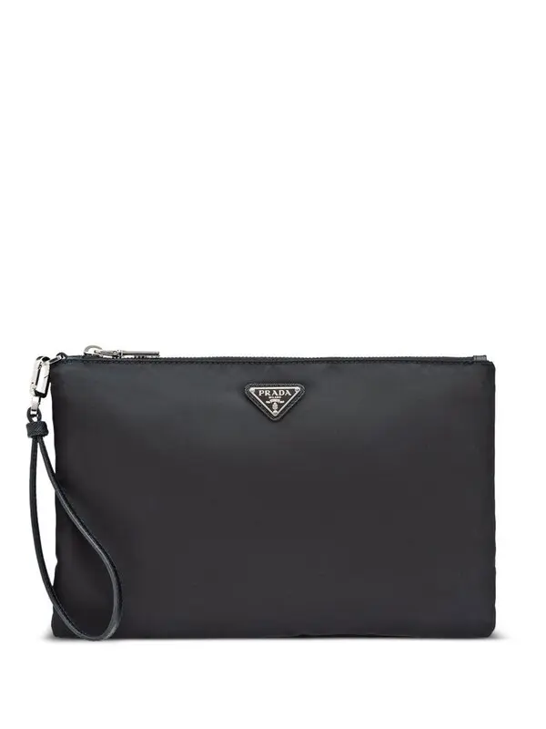 Prada Re-nylon And Saffiano Pouch - Black