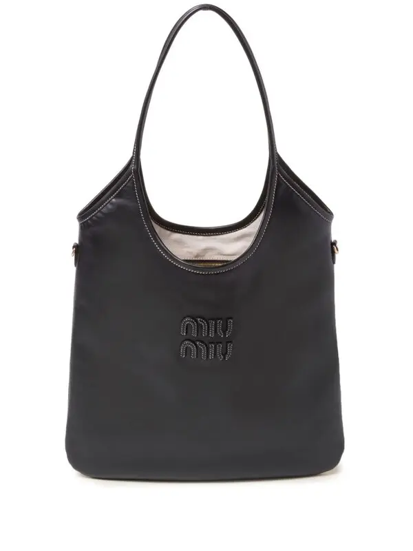 Miu Miu Ivy Leather Shoulder Bag - Black