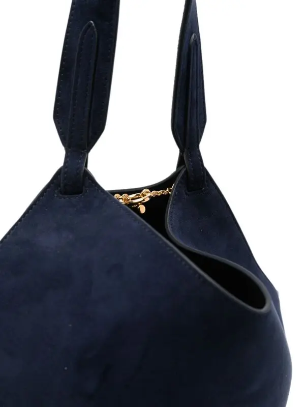 Khaite Lotus Mini Leather Bucket Bag - Blue