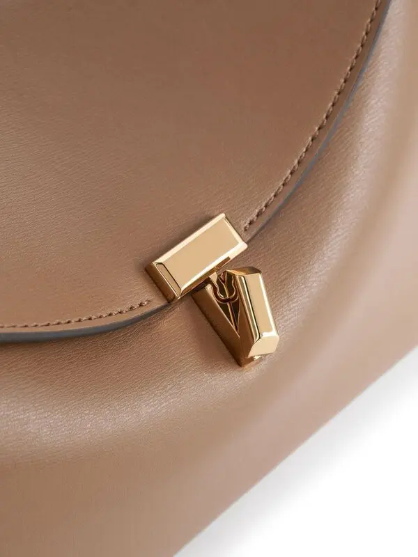 TOTEME T-lock Leather Clutch - Beige