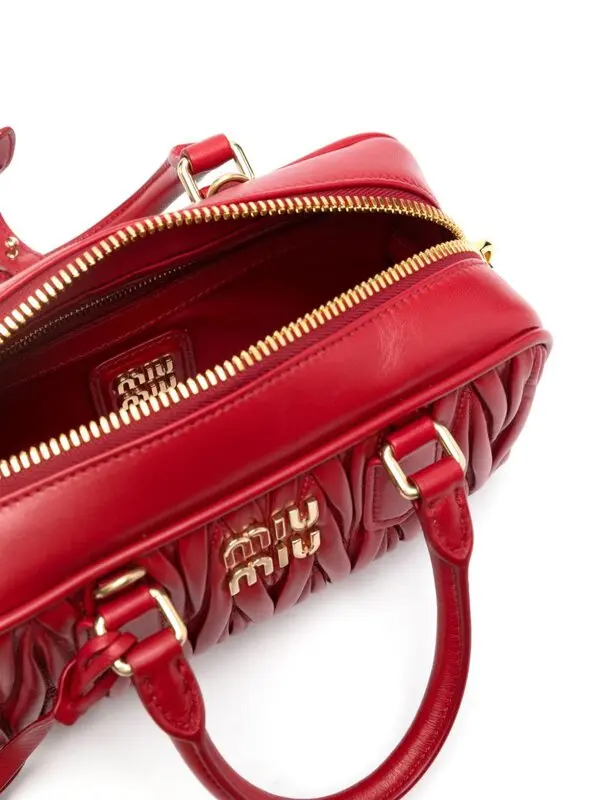 Miu Miu Arcadie Leather Handbag - Red