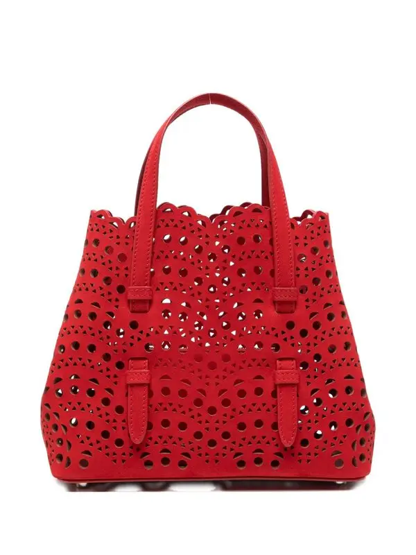 Alaïa Mina 20 Leather Handbag - Red
