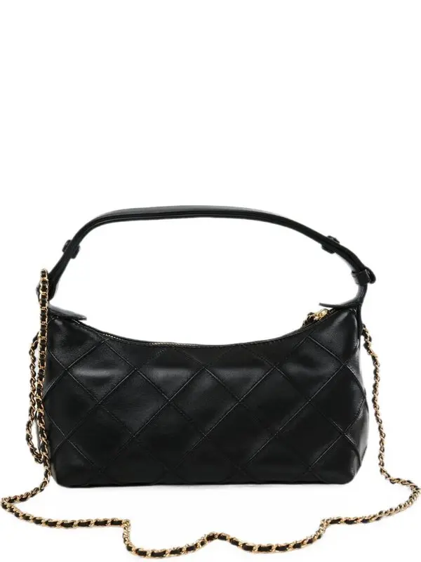Tory Burch Fleming Quilted Leather Pouch - Black