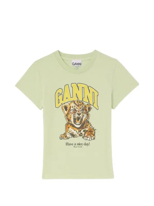 GANNI Printed Cotton T-shirt