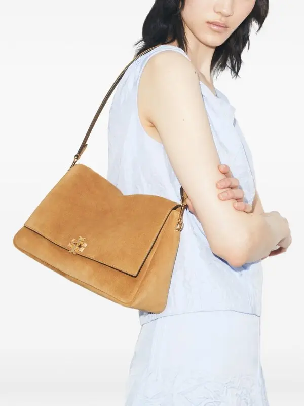 Tory Burch Charlie Suede Shoulder Bag - Brown