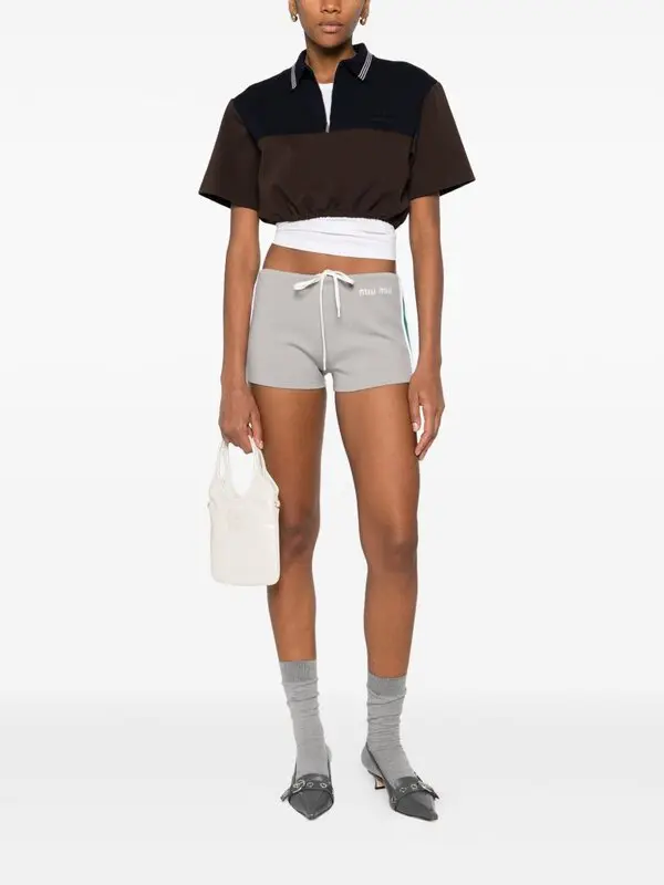 Miu Miu Nylon Shorts With Trim Detail
