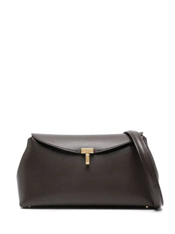 TOTEME T-lock Leather Clutch - Brown