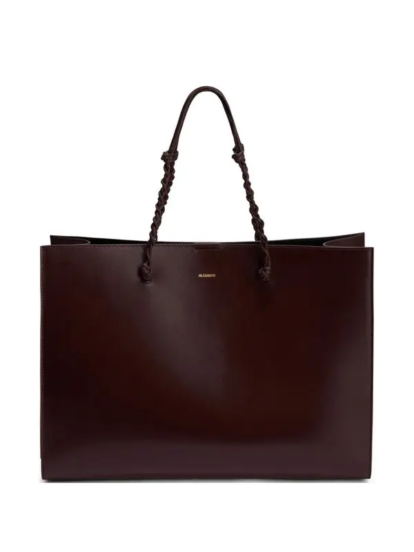 JIL SANDER Tangle Leather Tote Bag - Brown