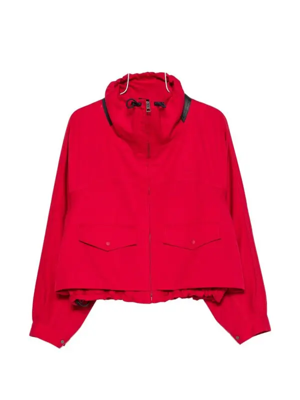Loewe Cotton And Silk Blouson Jacket With Leather Trims