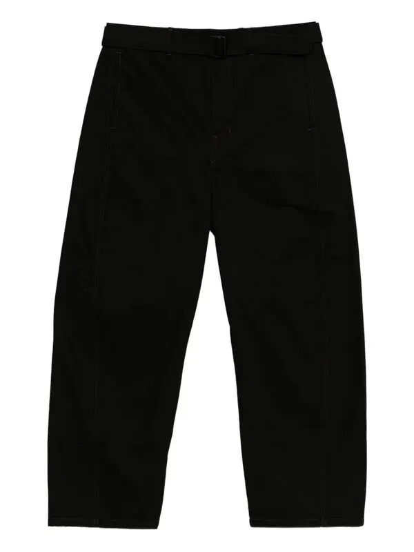 LEMAIRE Twisted Denim Cotton Jeans With Belt - Black