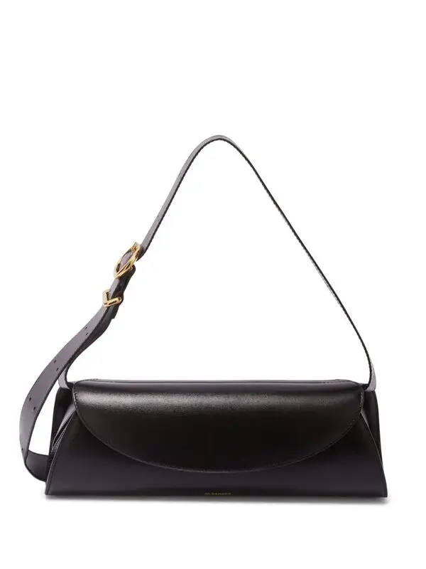 JIL SANDER Cannolo Small Leather Shoulder Bag - Black