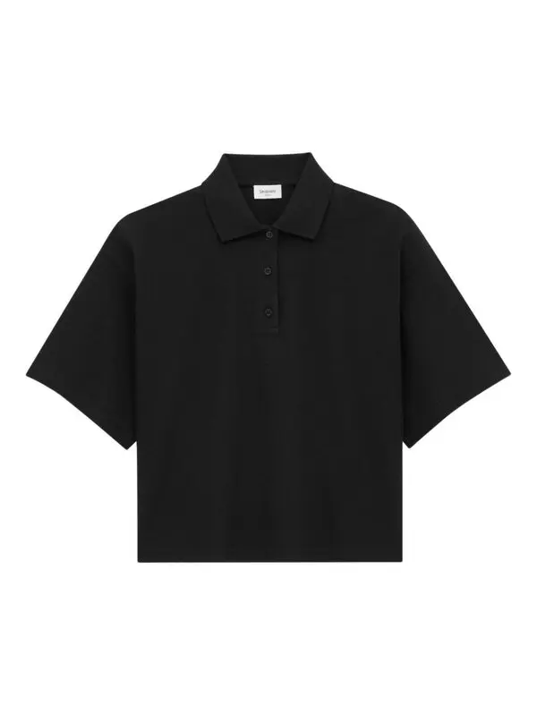 Saint Laurent Oversized Cotton Polo Shirt - Black