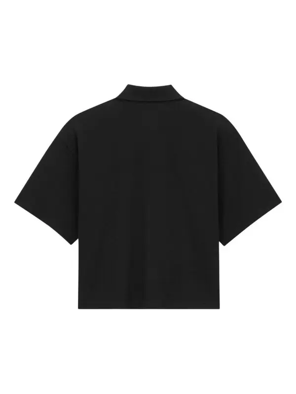 Saint Laurent Oversized Cotton Polo Shirt - Black