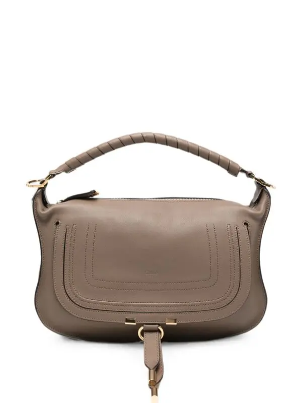 Chloé Marcie Small Leather Shoulder Bag - Grey