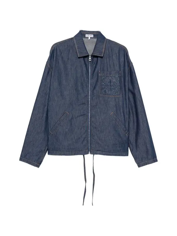 Loewe Anagram Denim Zip Jacket - Blue