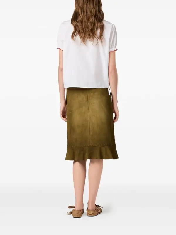 Miu Miu Embroidered Cotton Shirt