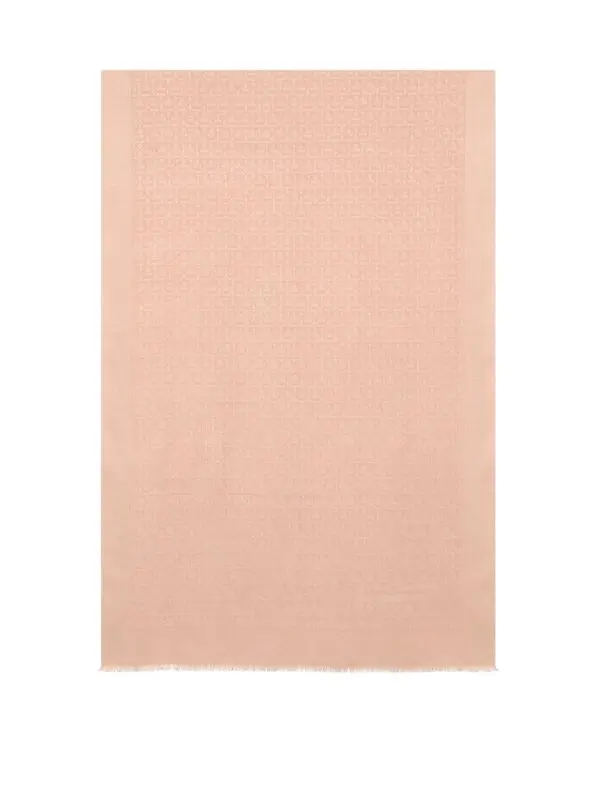 FERRAGAMO Gancini Silk And Wool Stole - Pink