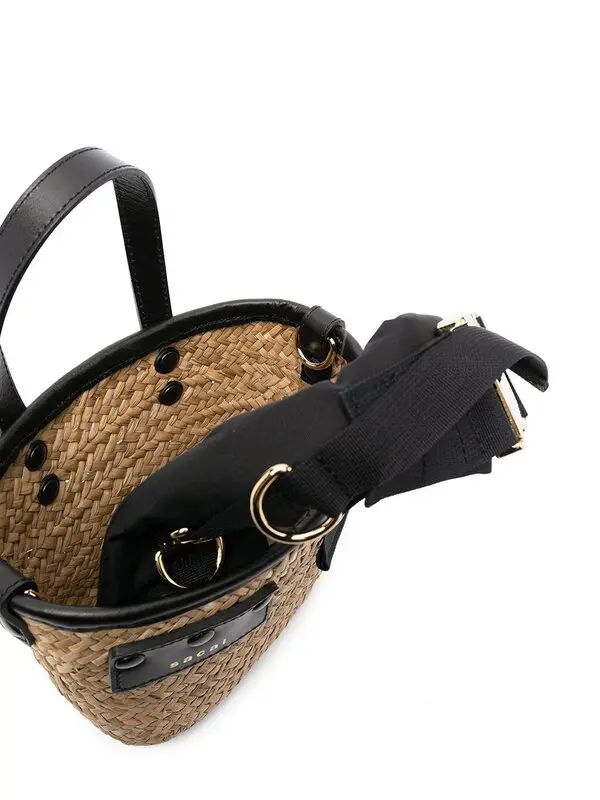 Sacai Raffia Bucket Bag