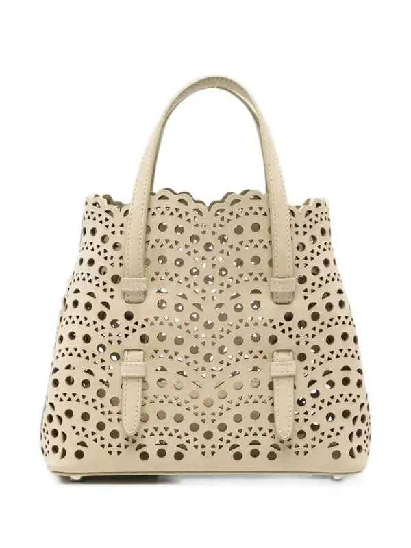 Alaïa Mina 20 Perforated Leather Handbag - Green