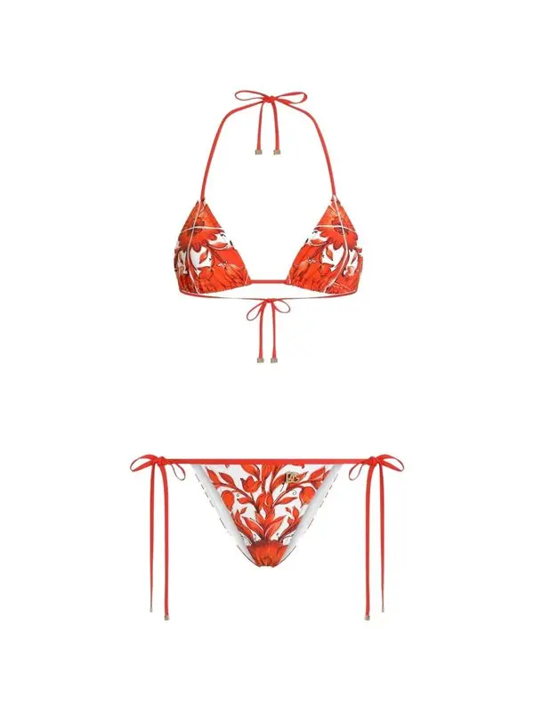 Dolce & Gabbana Maiolica Print Bikini Set