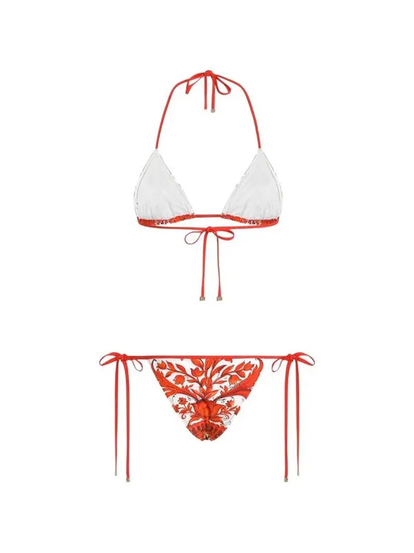 Dolce & Gabbana Maiolica Print Bikini Set
