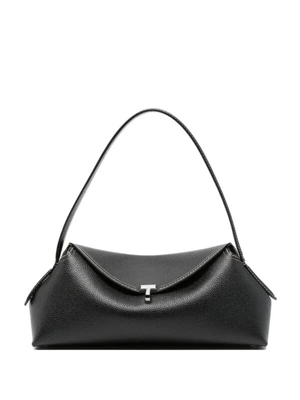 TOTEME T-lock Leather Shoulder Bag - Black