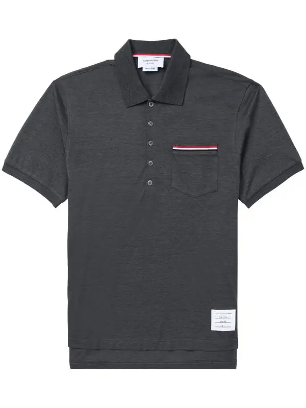 Thom Browne Cotton Polo Shirt - Grey