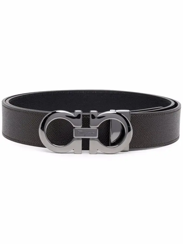 FERRAGAMO Gancini Leather Belt - Brown