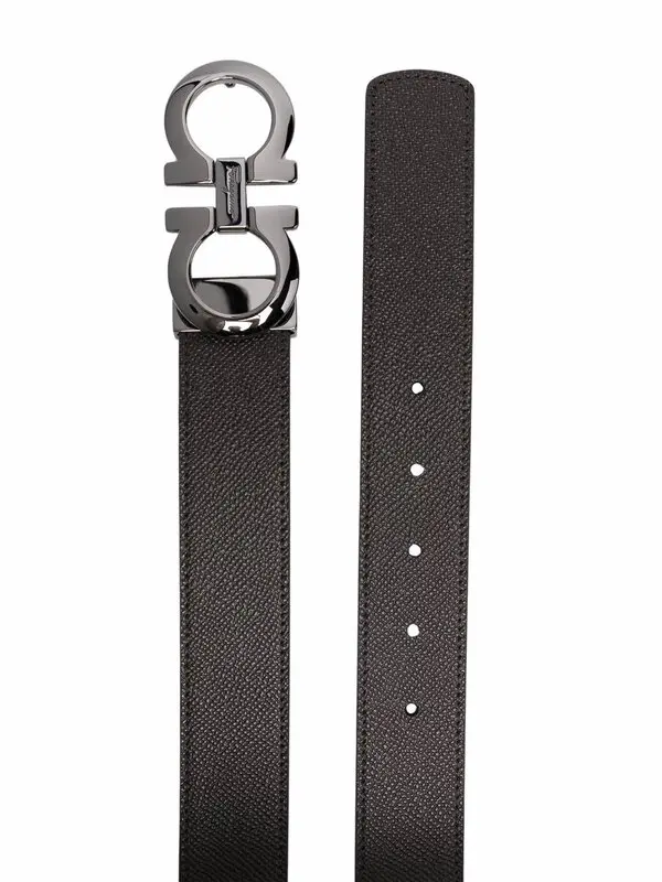 FERRAGAMO Gancini Leather Belt - Brown