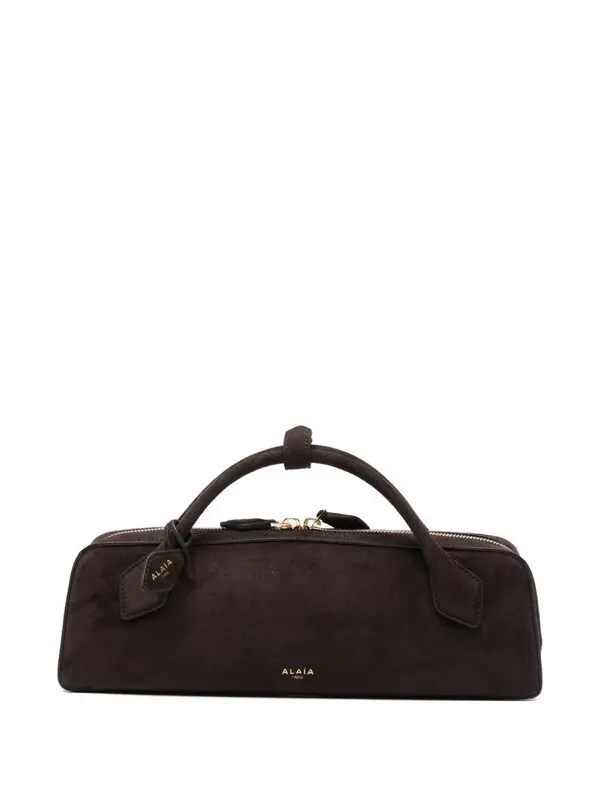 Alaïa Le Teckel Suede Leather Clutch - Brown