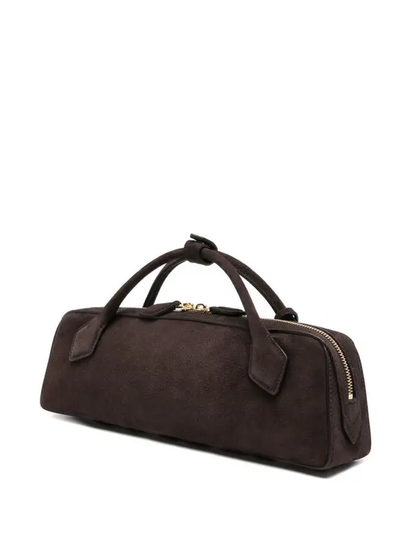 Alaïa Le Teckel Suede Leather Clutch - Brown