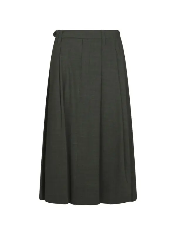 Brunello Cucinelli Wool Blend Midi Skirt - Grey