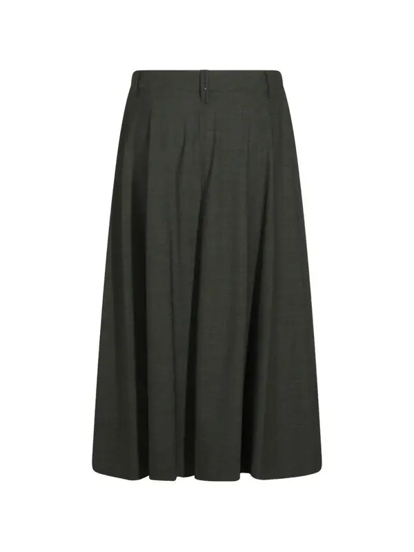 Brunello Cucinelli Wool Blend Midi Skirt - Grey