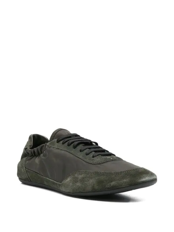 Prada Collapse Re-nylon And Suede Lace-up Sneakers - Green