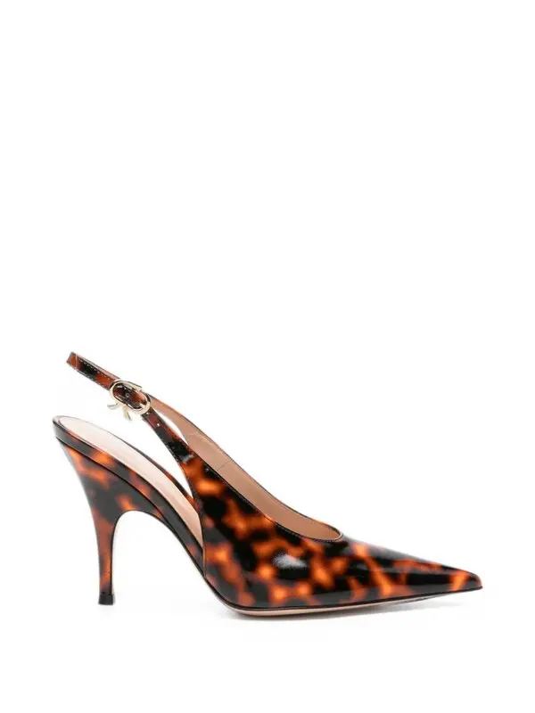 GIANVITO ROSSI Sofia Leather Slingback Pumps - Red
