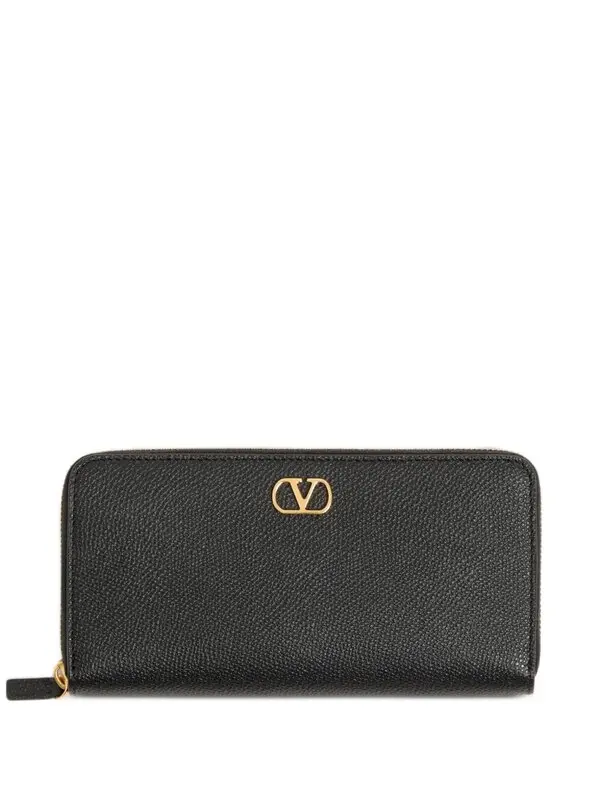 Valentino Garavani Vlogo Signature Leather Wallet - Black