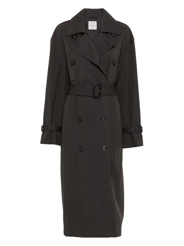 TOTEME Cotton Blend Trench Coat - Black