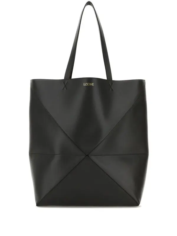 Loewe Puzzle Fold Xl Leather Tote - Grey