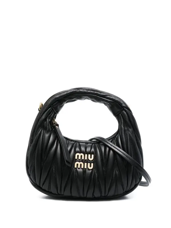 Miu Miu Wander Leather Mini Bag - Black