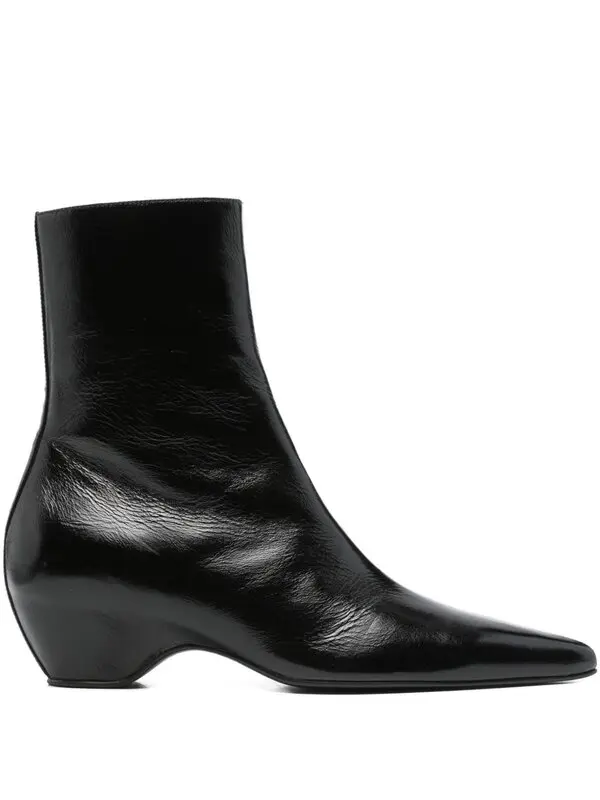 Khaite Sybil Leather Ankle Boots