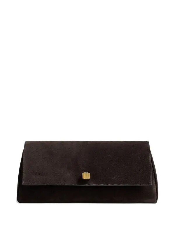 Khaite Audrey Leather Clutch - Brown