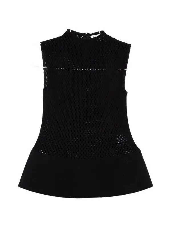 Alaïa Sleeveless Ruffled High Neck Top