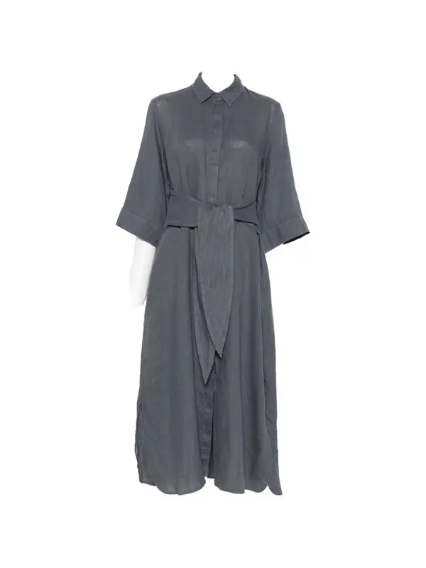 ARCHIVIO '67 Linen Shirt Dress With Waist Tie